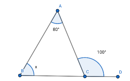 Finding an Angle Measure For a Triangle with an Extended Side Practice ...