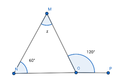 Finding an Angle Measure For a Triangle with an Extended Side Practice ...