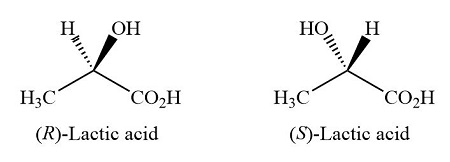 Draw a configurational stereoisomer of (R)-lactic acid. Lactic acid has ...