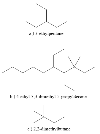 Draw a condensed structural formula for each of the following compounds ...