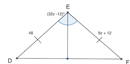 Using the Congruency of an Isosceles Triangle to Solve for Angles in ...