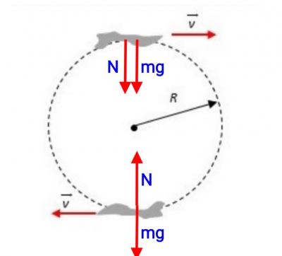 The pilot of an airplane executes a constant-speed loop-the-loop ...