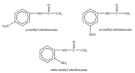 Name all the possible isomers of methyl nitrobenzoate and ...