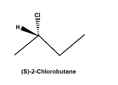 Draw a perspective formula for (S)-2-chlorobutane. | Study.com