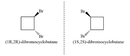 Draw all possible isomers of dibromo cyclobutane. Determine the R/S configuration of all chiral ...