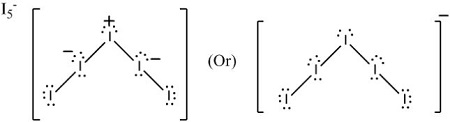 The anion I42- is linear. The anion I5- is bent, with a 95 angle at the ...