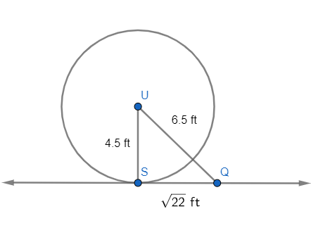 Determining If a Line is Tangent Given a Drawing with Lengths Practice ...