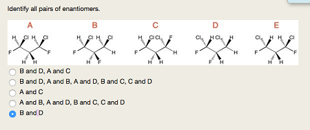 Identify all pairs of enantiomers. Identify all pairs of enantiomers ...