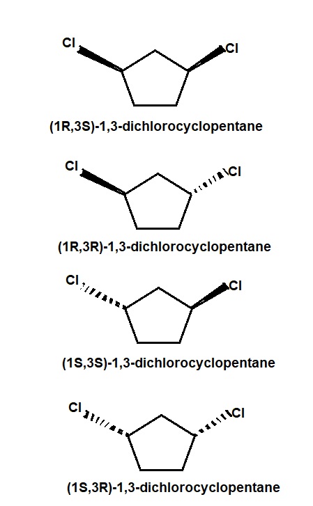 Draw the stereoisomers of 1,3-dichlorocyclopentane. | Study.com