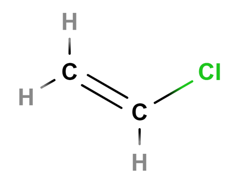 Draw the monomer of Resin code #3: polyvinyl chloride (PVC). | Study.com