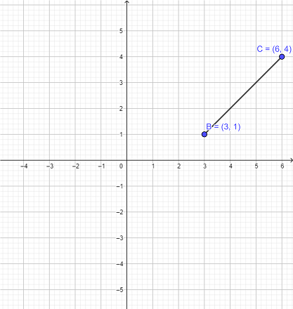 Using the Distance Formula Given the Graph of a Line Segment to ...
