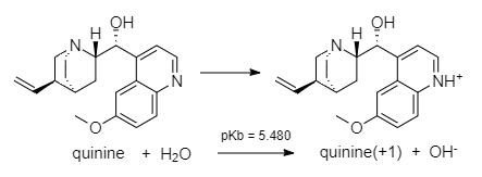 Quinine, an important drug in treating malaria, is a weak Bronsted base ...