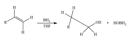 Alkenes undergo an addition reaction with borane in tetrahydrofuran ...