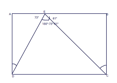 ABCD is a rectangle. On line segment AB, E is a point such that angle ...