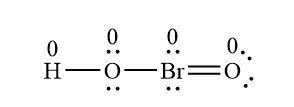Draw the Lewis structure for HBrO2 and assign formal charges to each ...