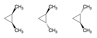 Draw all the possible stereoisomers for 1, 2-dimethylcyclopropane ...