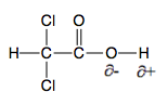 Consider the Lewis structure of dichloroacetic acid (CHCl2COOH). For ...