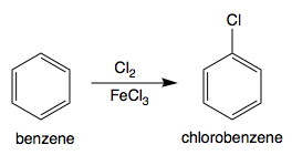 True or false? When benzene is reacted with Cl2 and FeCl3, the product ...