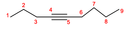 Draw the structure of 3,7-dimethyl-4-nonyne. | Study.com