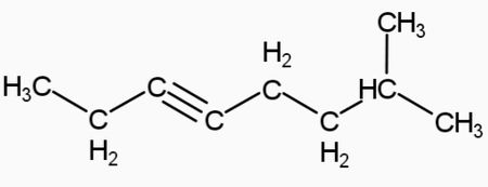 What is the structural formula for ethyl isopentyl acetylene? | Study.com