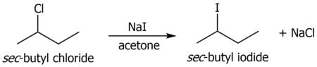 Write the equation for the reaction for sec-butyl chloride in 15%NaI ...
