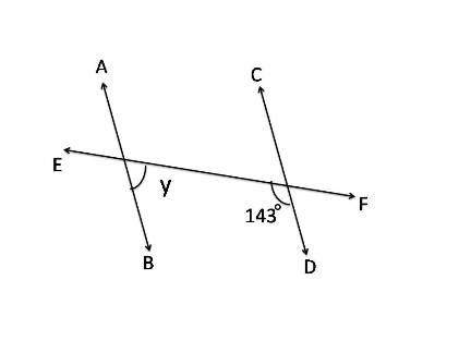 Finding the Measure of an Interior Angle Given Two Parallel Lines Cut ...