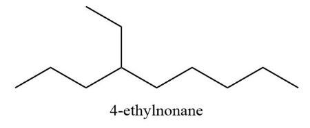 Write the condensed structural formula of 4-ethyl-nonane. | Study.com