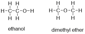 What relationship exists between ethanol, C2H5OH, and dimethyl ether ...