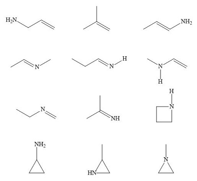What are the 12 structural/constitutional isomers for C3H7N? | Study.com
