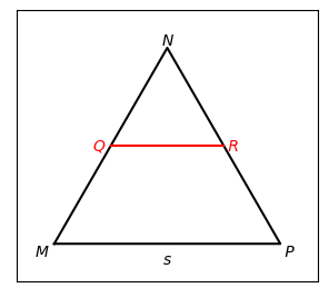 An equilateral triangle, mnp, has perimeter 12a+18b. The line segment ...