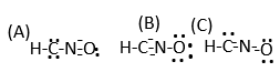 Add formal charges to each resonance form of HCNO below. Based on the ...