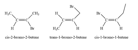 What are the three geometric isomers and their names of the isomers for ...