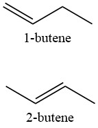 Draw an alkene structure with the formula C4H8. | Study.com
