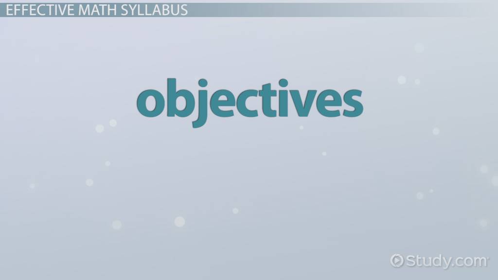 Creating an Effective Syllabus for a Math Course - Lesson | Study.com