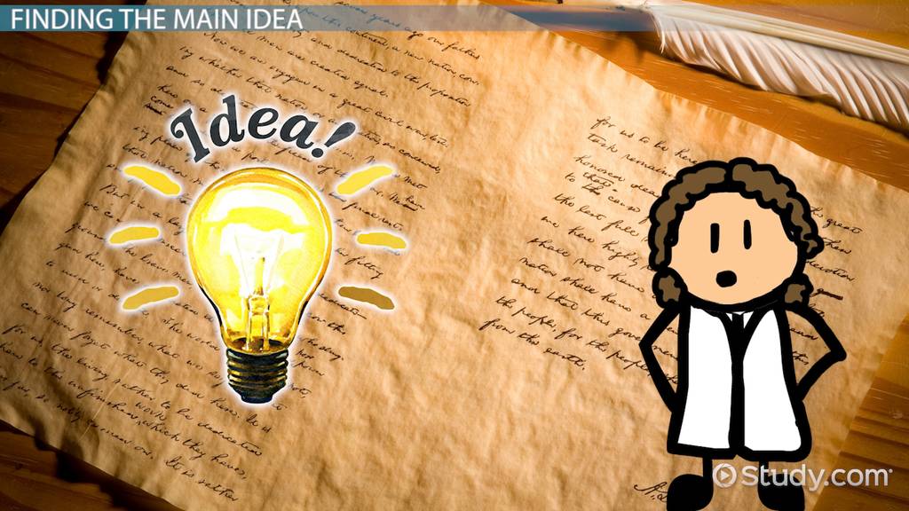 Main Idea In A Text Definition Identification Examples Video