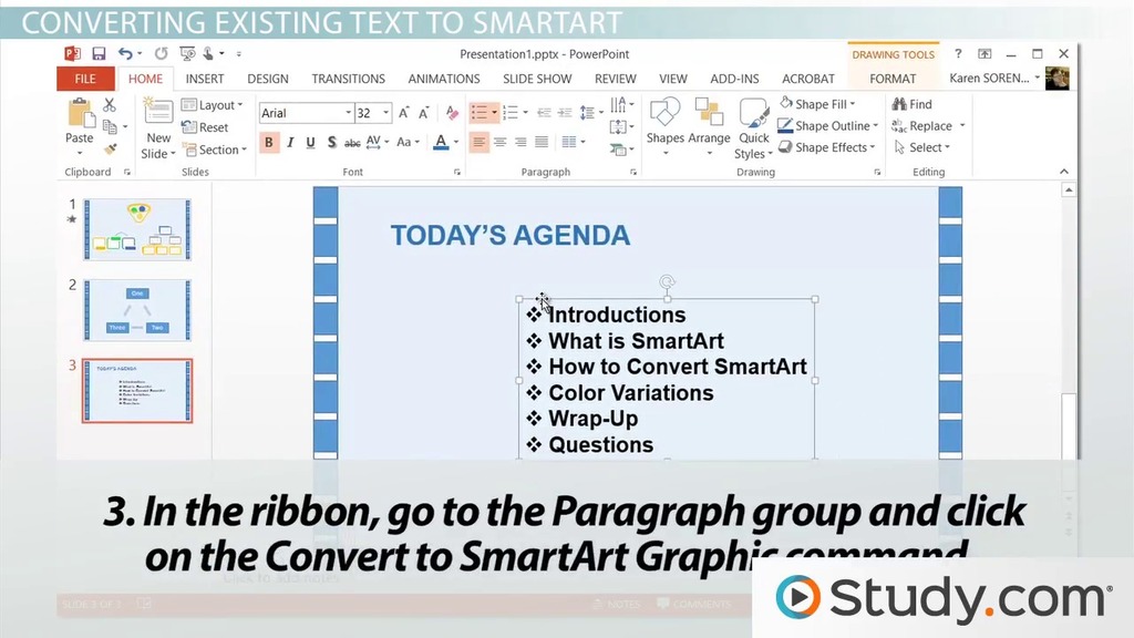 How To Convert Text To SmartArt In PowerPoint Video Lesson