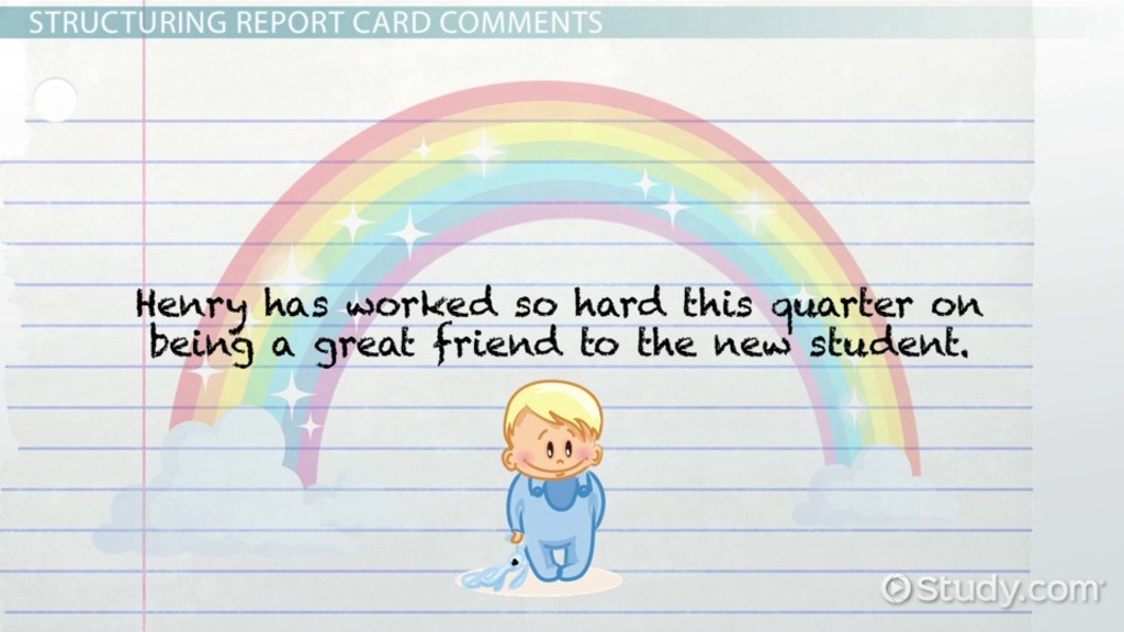 Kindergarten Report Card Comments Structure Examples Video
