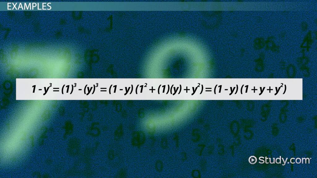 Difference of Cubes | Formula, Factor, & Examples - Lesson | Study.com