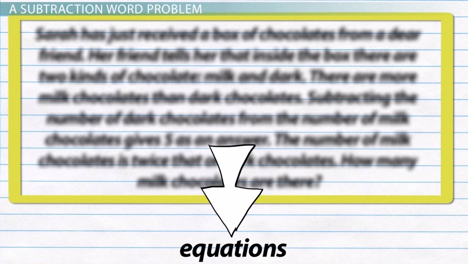 Solving Subtraction Word Problems with Two or More Variables - Lesson ...