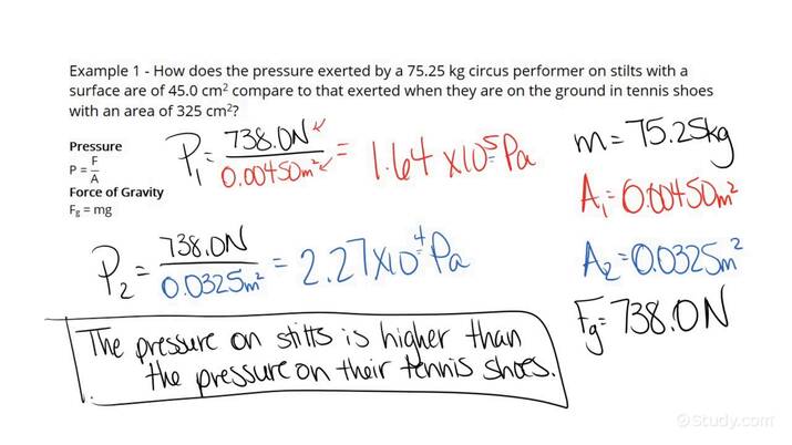 How to Compare Pressure Exerted by the Same Force on Different Areas ...