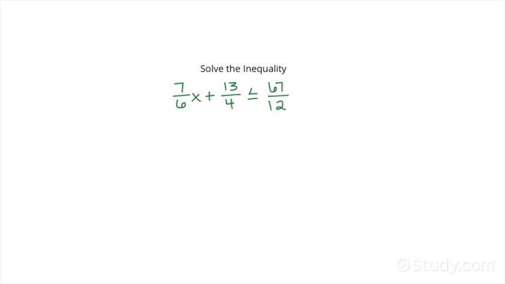 Solving a 2-Step Linear Inequality with a Fractional Coefficient ...
