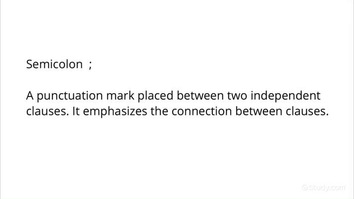 How to Use a Semicolon to Connect Independent Clauses | English | Study.com