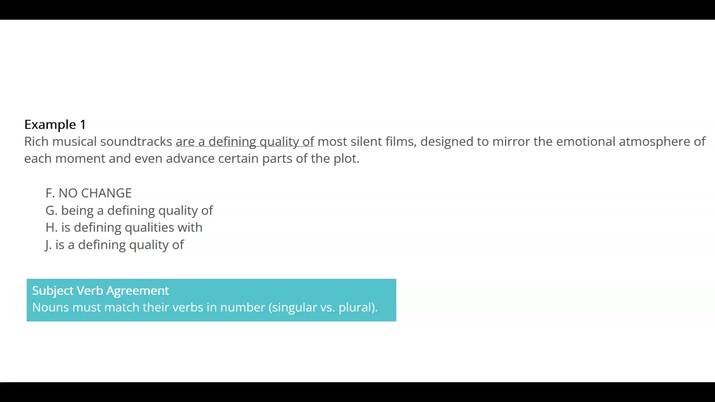 Verb Agreement | Study.com ACT& English Test Prep - Lesson | Study.com