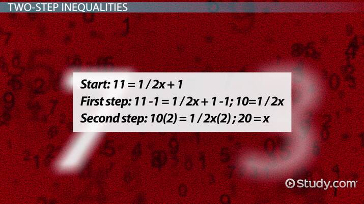 Solving Two-Step Inequalities with Fractions | Steps & Examples - Video ...