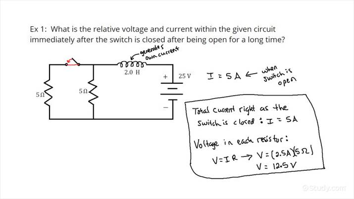 Describing Relative Voltages & Currents in an LR Circuit Immediately ...