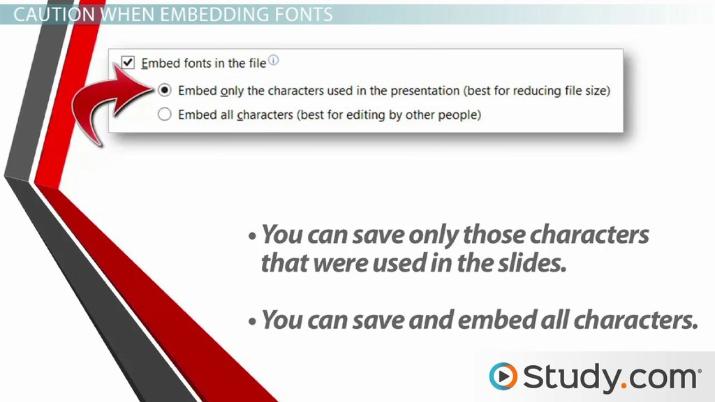 How to Embed Fonts in PowerPoint - Lesson | Study.com