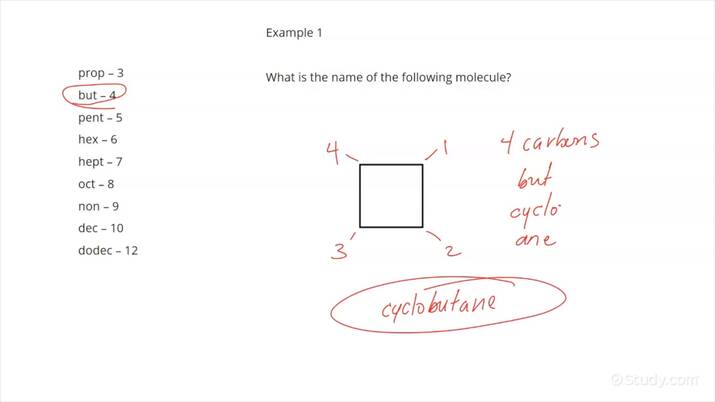 Naming Simple Cyclic Alkanes | Chemistry | Study.com