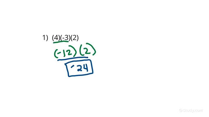 Multiplying 3 or 4 Integers | Algebra | Study.com
