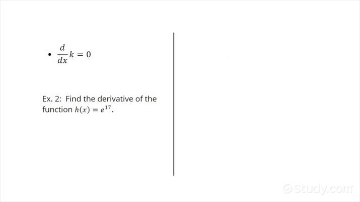 Differentiating Constant Functions to Get 0 | Calculus | Study.com