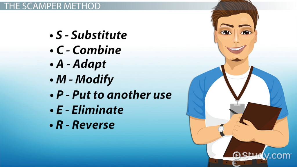 SCAMPER Brainstorming Methods Example Video Lesson Transcript SCAMPER Brainstorming Methods Example Video Lesson Transcript